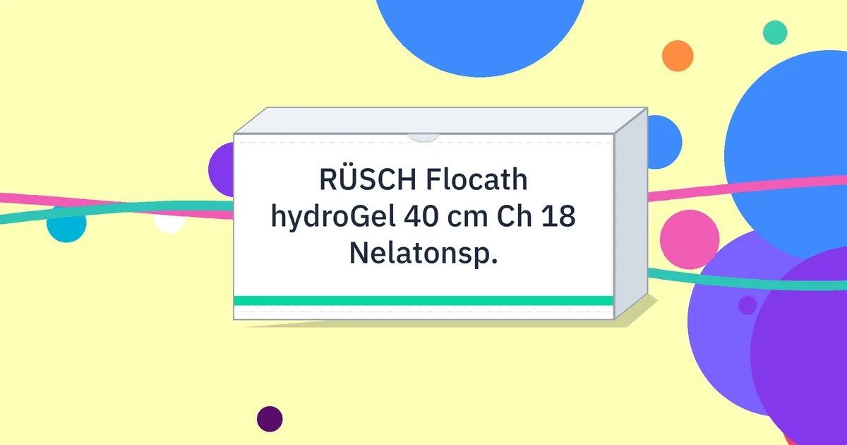 Symbolbild: Packung mit der Aufschrift RÜSCH Flocath hydroGel 40 cm Ch 18 Nelatonsp. (PZN 02163172) – Verfügbarkeit und Bezug in Apotheken in Frankfurt am Main
