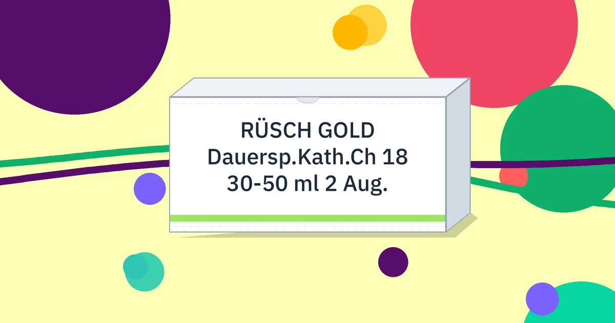 Symbolbild: Packung mit der Aufschrift RÜSCH GOLD Dauersp.Kath.Ch 18 30-50 ml 2 Aug. (PZN 06186595) – Verfügbarkeit und Bezug in Apotheken in Frankfurt am Main