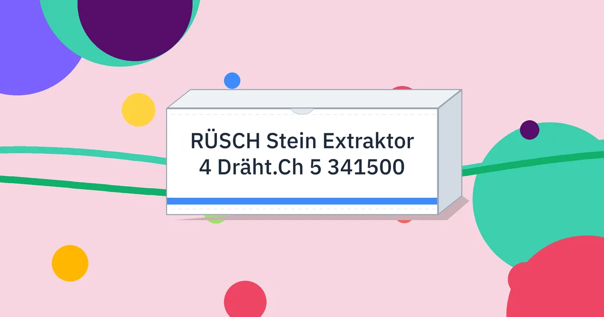 Symbolbild: Packung mit der Aufschrift RÜSCH Stein Extraktor 4 Dräht.Ch 5 341500 (PZN 07400056) – Verfügbarkeit und Bezug in Apotheken in Frankfurt am Main