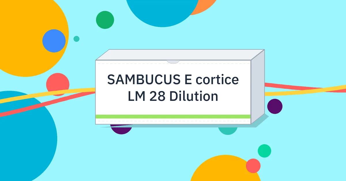 Symbolbild: Packung mit der Aufschrift SAMBUCUS E cortice LM 28 Dilution (PZN 13180179) – Verfügbarkeit und Bezug in Apotheken in Frankfurt am Main