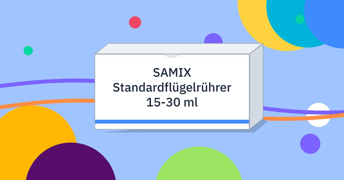 Symbolbild: Packung mit der Aufschrift SAMIX Standardflügelrührer 15-30 ml (PZN 11481008) – Verfügbarkeit und Bezug in Apotheken in Frankfurt am Main