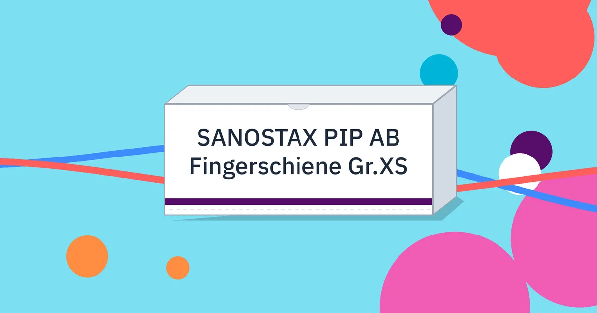 Symbolbild: Packung mit der Aufschrift SANOSTAX PIP AB Fingerschiene Gr.XS (PZN 10268910) – Verfügbarkeit und Bezug in Apotheken in Frankfurt am Main