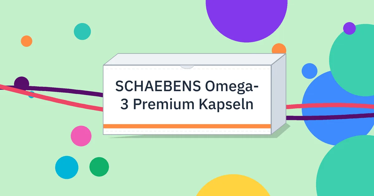 Symbolbild: Packung mit der Aufschrift SCHAEBENS Omega-3 Premium Kapseln (PZN 19063368) – Verfügbarkeit und Bezug in Apotheken in Frankfurt am Main