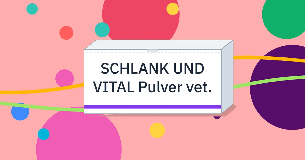 Symbolbild: Packung mit der Aufschrift SCHLANK UND VITAL Pulver vet. (PZN 01138309) – Verfügbarkeit und Bezug in Apotheken in Frankfurt am Main