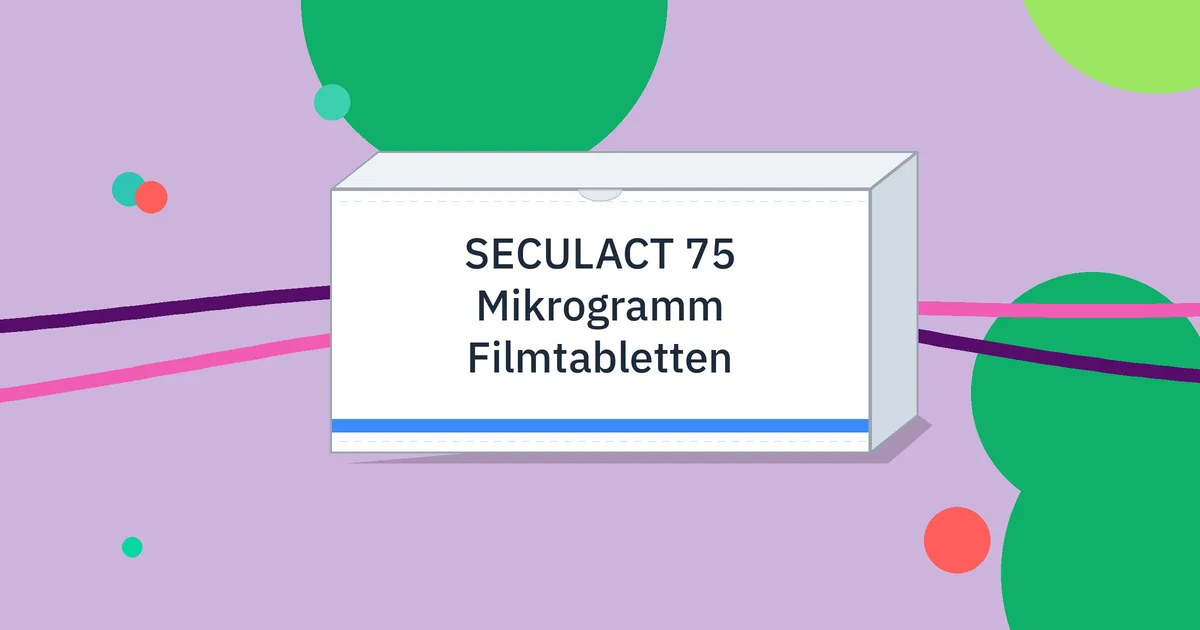 Symbolbild: Packung mit der Aufschrift SECULACT 75 Mikrogramm Filmtabletten (PZN 09751860) – Verfügbarkeit und Bezug in Apotheken in Frankfurt am Main