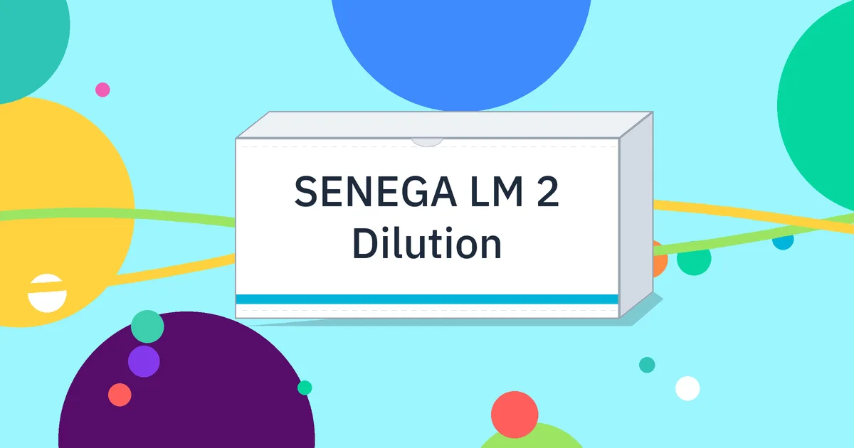 Symbolbild: Packung mit der Aufschrift SENEGA LM 2 Dilution (PZN 13187448) – Verfügbarkeit und Bezug in Apotheken in Frankfurt am Main