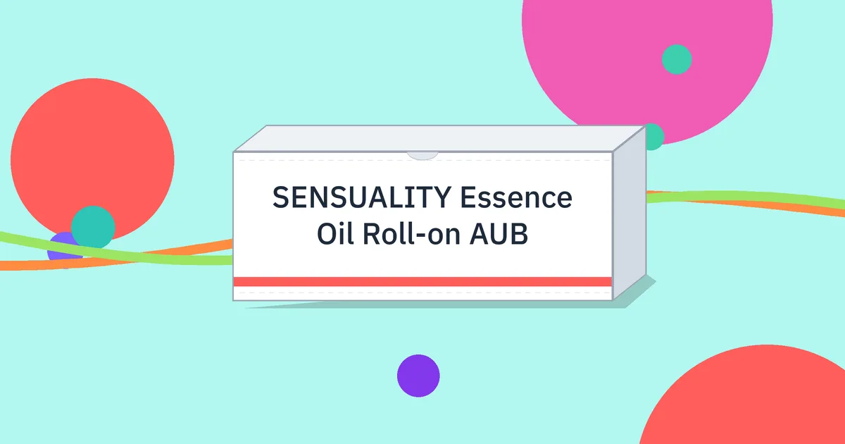 Symbolbild: Packung mit der Aufschrift SENSUALITY Essence Oil Roll-on AUB (PZN 18734524) – Verfügbarkeit und Bezug in Apotheken in Frankfurt am Main