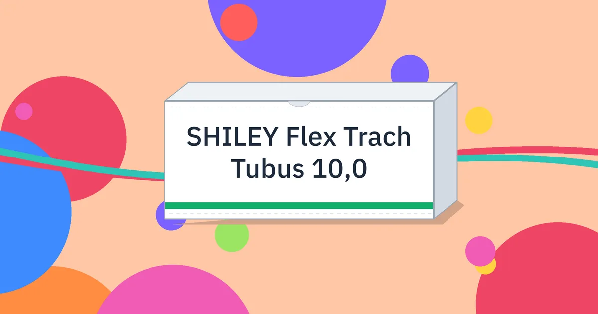 Symbolbild: Packung mit der Aufschrift SHILEY Flex Trach Tubus 10,0 (PZN 12533291) – Verfügbarkeit und Bezug in Apotheken in Frankfurt am Main