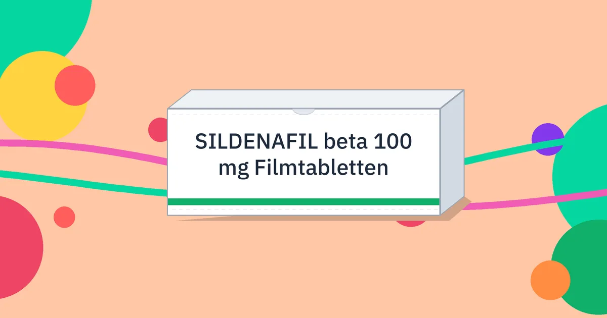 Symbolbild: Packung mit der Aufschrift SILDENAFIL beta 100 mg Filmtabletten (PZN 19449406) – Verfügbarkeit und Bezug in Apotheken in Frankfurt am Main