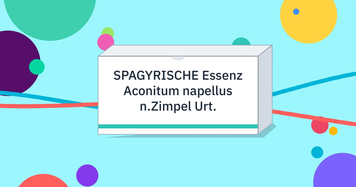 Symbolbild: Packung mit der Aufschrift SPAGYRISCHE Essenz Aconitum napellus n.Zimpel Urt. (PZN 03246807) – Verfügbarkeit und Bezug in Apotheken in Frankfurt am Main