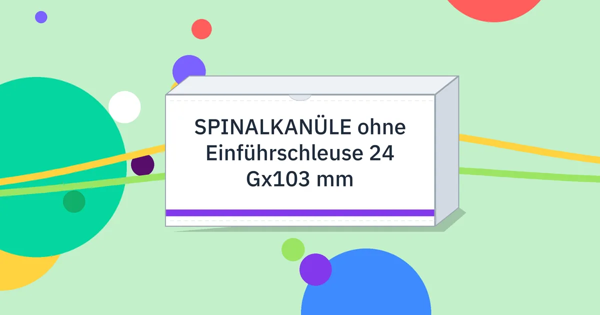 Symbolbild: Packung mit der Aufschrift SPINALKANÜLE ohne Einführschleuse 24 Gx103 mm (PZN 03949472) – Verfügbarkeit und Bezug in Apotheken in Frankfurt am Main