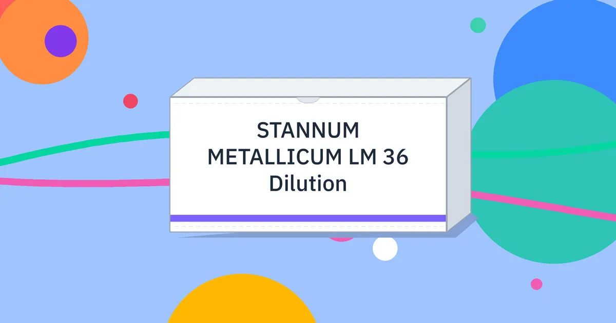 Symbolbild: Packung mit der Aufschrift STANNUM METALLICUM LM 36 Dilution (PZN 13199380) – Verfügbarkeit und Bezug in Apotheken in Frankfurt am Main