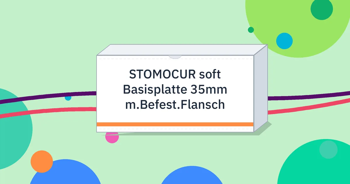 Symbolbild: Packung mit der Aufschrift STOMOCUR soft Basisplatte 35mm m.Befest.Flansch (PZN 06198115) – Verfügbarkeit und Bezug in Apotheken in Frankfurt am Main