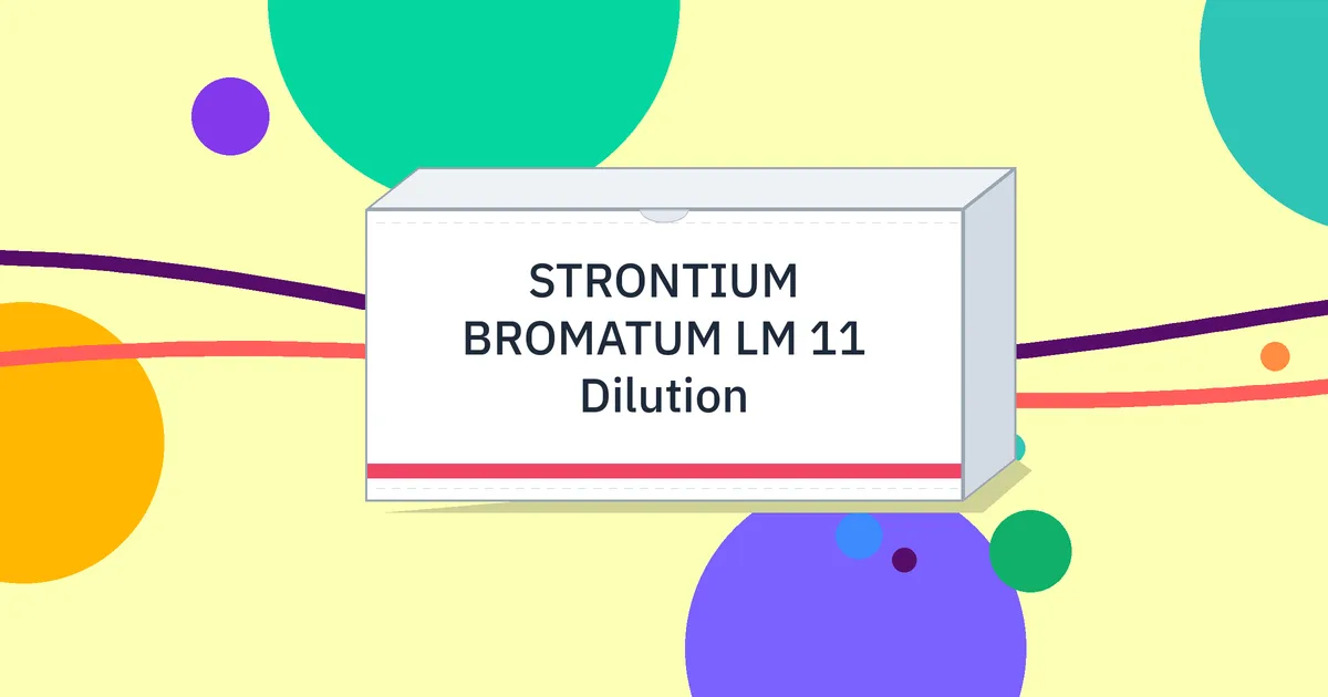 Symbolbild: Packung mit der Aufschrift STRONTIUM BROMATUM LM 11 Dilution (PZN 13202722) – Verfügbarkeit und Bezug in Apotheken in Frankfurt am Main