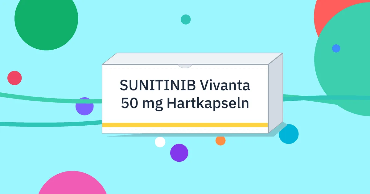 Symbolbild: Packung mit der Aufschrift SUNITINIB Vivanta 50 mg Hartkapseln (PZN 18491582) – Verfügbarkeit und Bezug in Apotheken in Frankfurt am Main