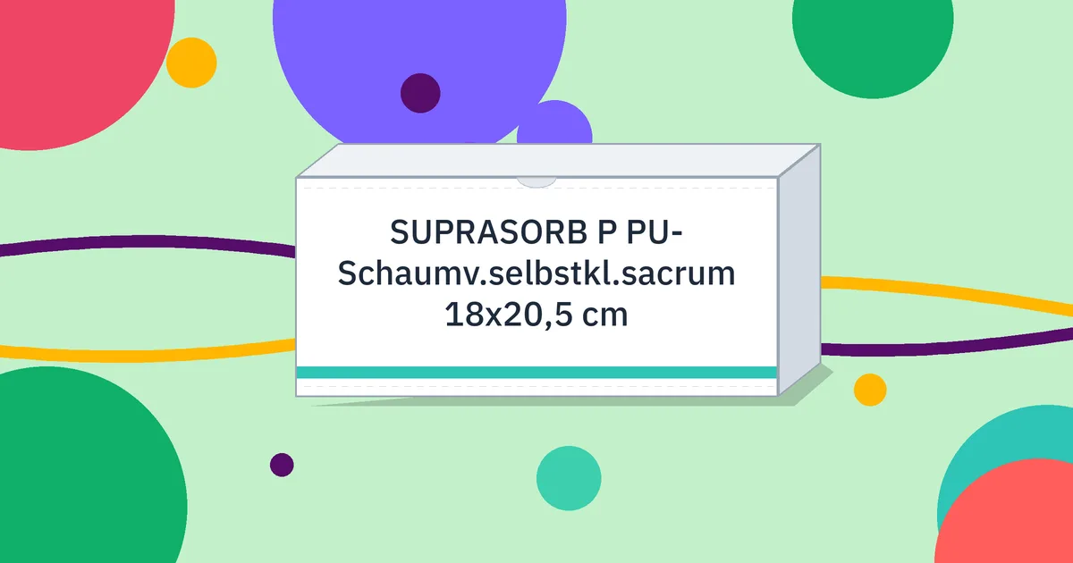 Symbolbild: Packung mit der Aufschrift SUPRASORB P PU-Schaumv.selbstkl.sacrum 18x20,5 cm (PZN 09442136) – Verfügbarkeit und Bezug in Apotheken in Frankfurt am Main