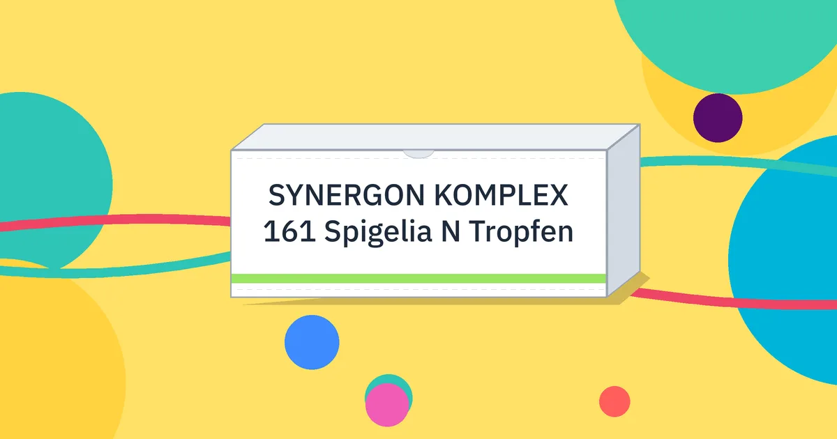 Symbolbild: Packung mit der Aufschrift SYNERGON KOMPLEX 161 Spigelia N Tropfen (PZN 03575391) – Verfügbarkeit und Bezug in Apotheken in Frankfurt am Main