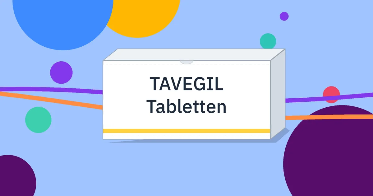 Symbolbild: Packung mit der Aufschrift TAVEGIL Tabletten (PZN 04966001) – Verfügbarkeit und Bezug in Apotheken in Frankfurt am Main