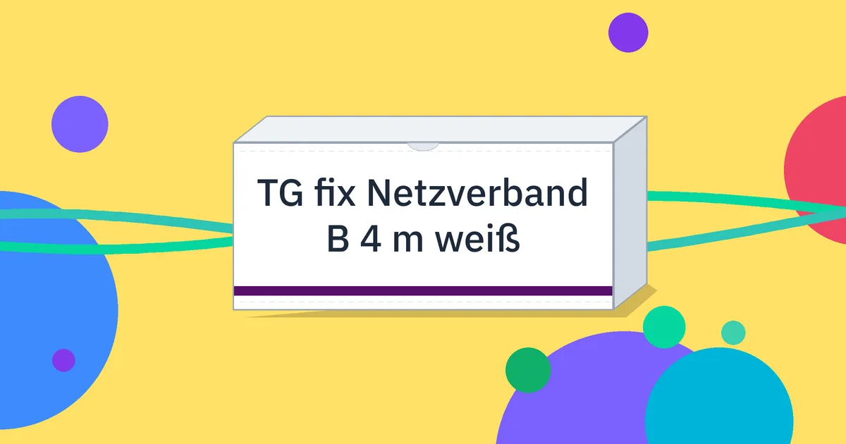 Symbolbild: Packung mit der Aufschrift TG fix Netzverband B 4 m weiß (PZN 20222926) – Verfügbarkeit und Bezug in Apotheken in Frankfurt am Main