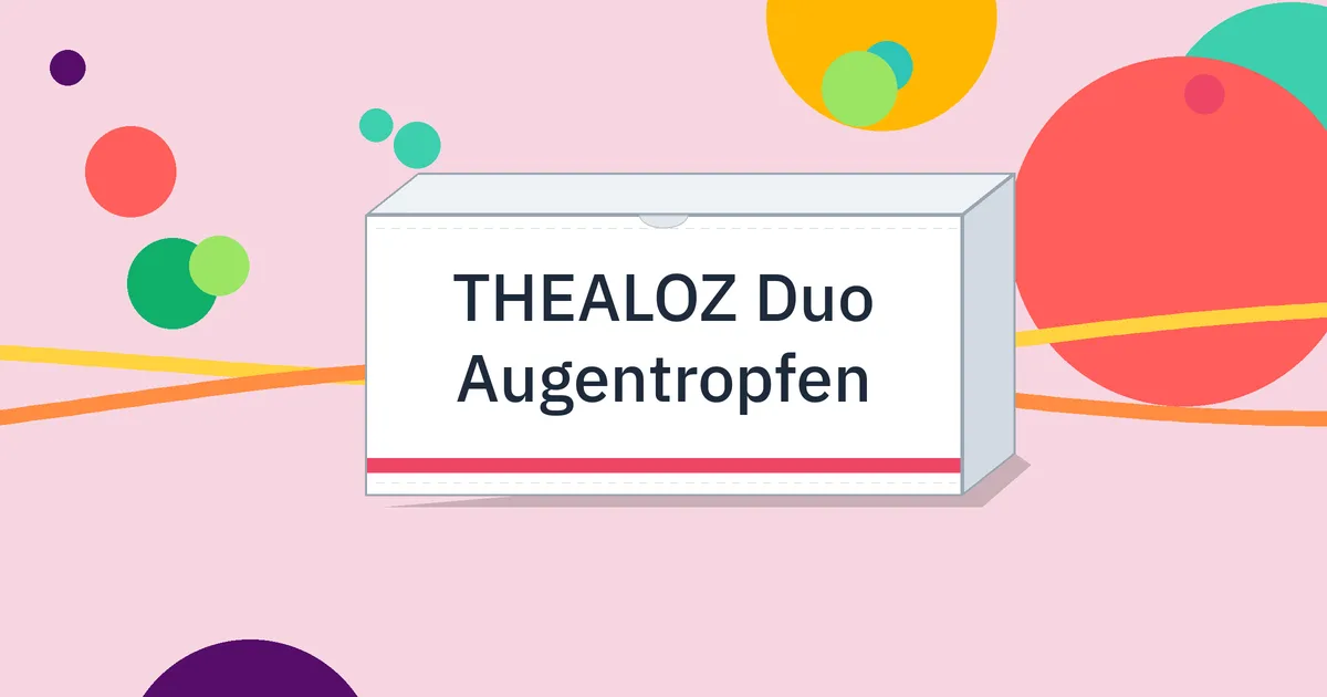 Symbolbild: Packung mit der Aufschrift THEALOZ Duo Augentropfen (PZN 06626657) – Verfügbarkeit und Bezug in Apotheken in Frankfurt am Main