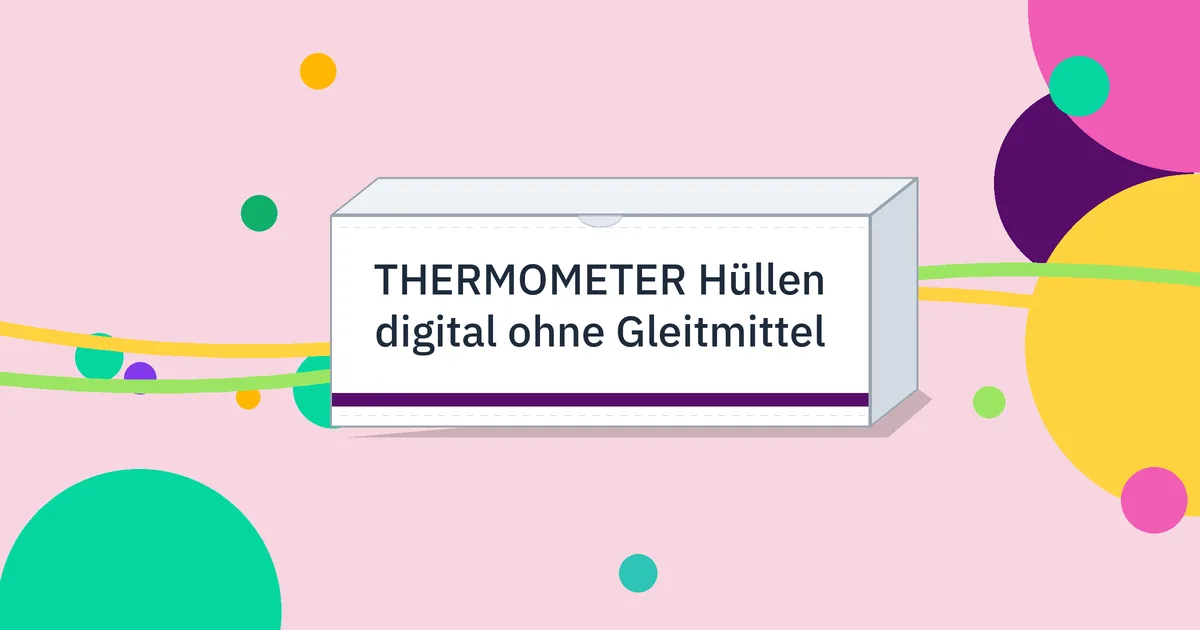 Symbolbild: Packung mit der Aufschrift THERMOMETER Hüllen digital ohne Gleitmittel (PZN 09897233) – Verfügbarkeit und Bezug in Apotheken in Frankfurt am Main