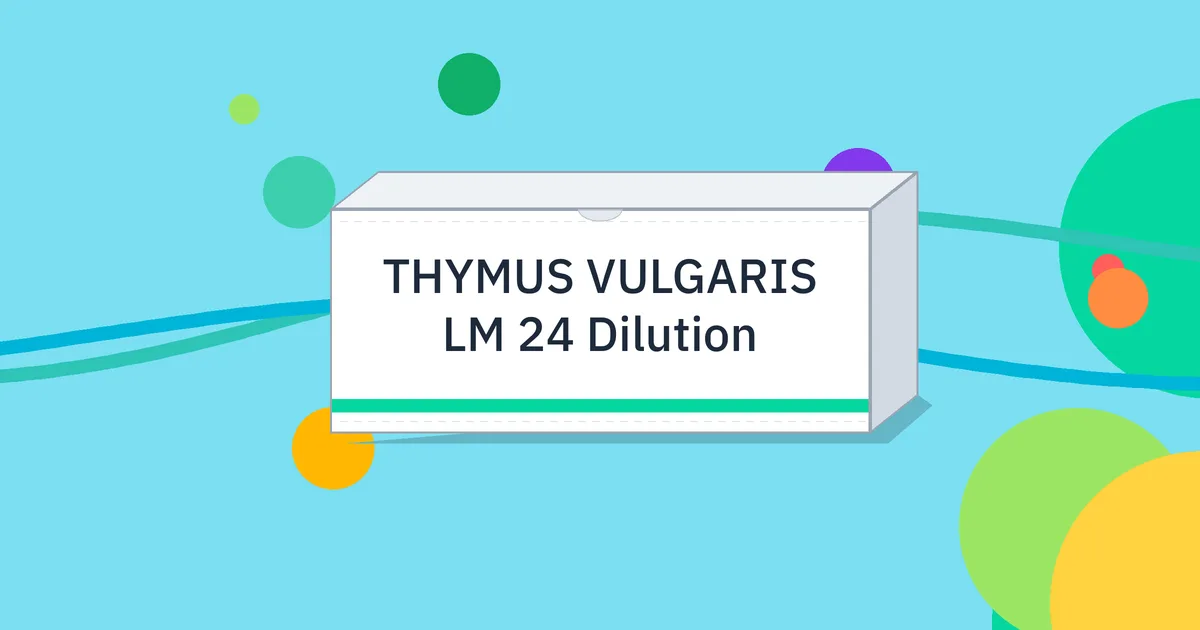 Symbolbild: Packung mit der Aufschrift THYMUS VULGARIS LM 24 Dilution (PZN 13223569) – Verfügbarkeit und Bezug in Apotheken in Frankfurt am Main