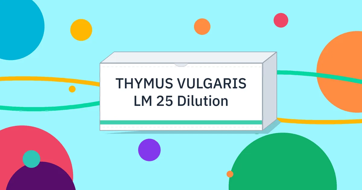 Symbolbild: Packung mit der Aufschrift THYMUS VULGARIS LM 25 Dilution (PZN 13223575) – Verfügbarkeit und Bezug in Apotheken in Frankfurt am Main