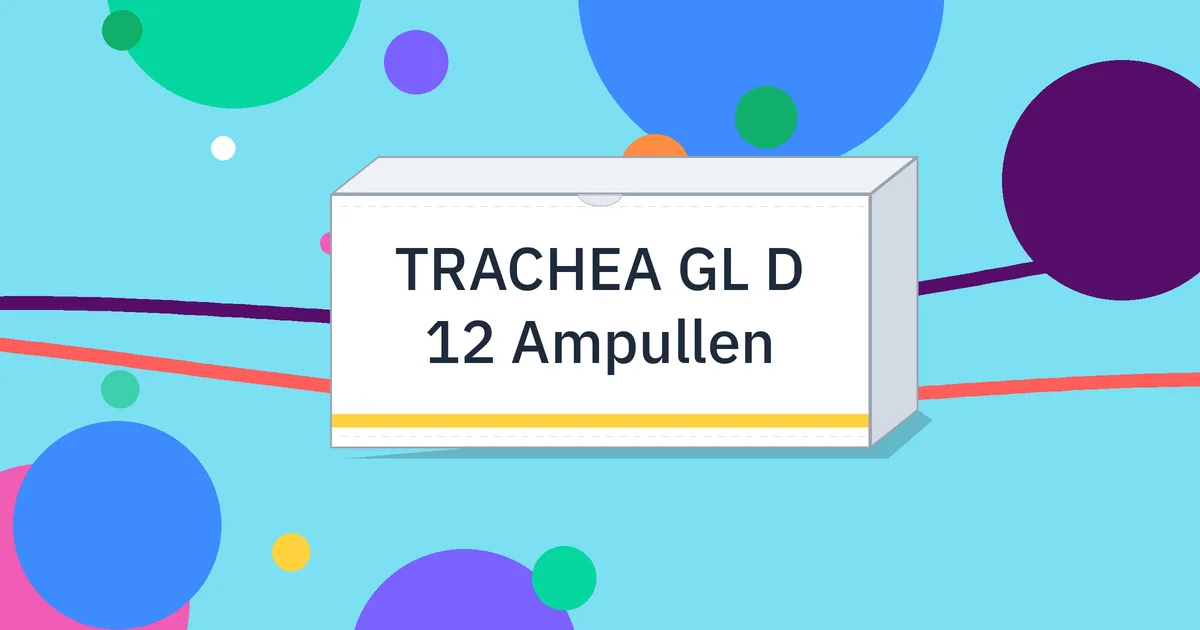 Symbolbild: Packung mit der Aufschrift TRACHEA GL D 12 Ampullen (PZN 03661009) – Verfügbarkeit und Bezug in Apotheken in Frankfurt am Main