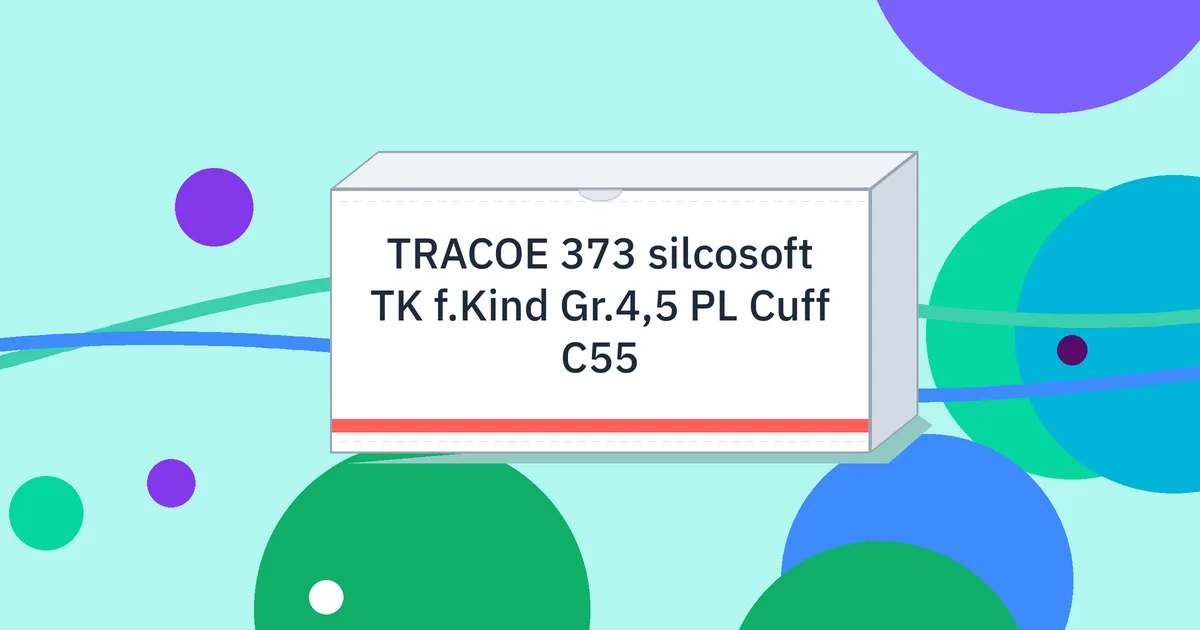 Symbolbild: Packung mit der Aufschrift TRACOE 373 silcosoft TK f.Kind Gr.4,5 PL Cuff C55 (PZN 14317373) – Verfügbarkeit und Bezug in Apotheken in Frankfurt am Main