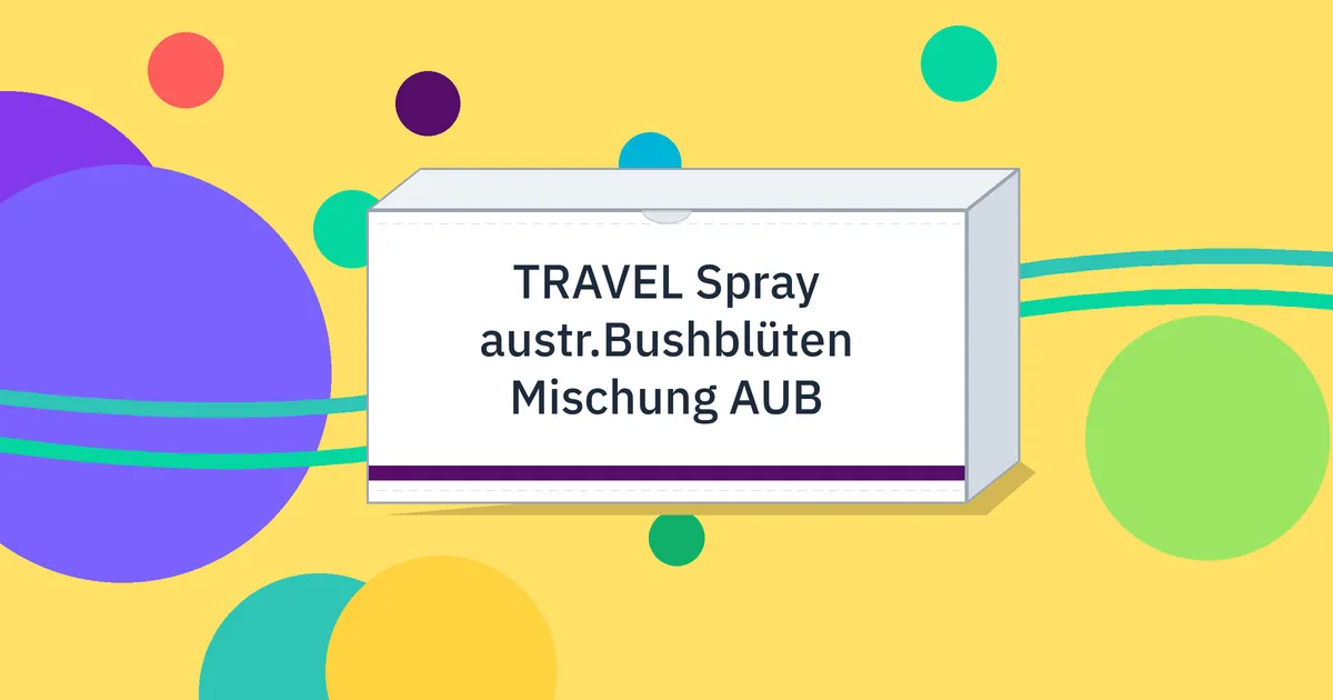 Symbolbild: Packung mit der Aufschrift TRAVEL Spray austr.Bushblüten Mischung AUB (PZN 05046633) – Verfügbarkeit und Bezug in Apotheken in Frankfurt am Main