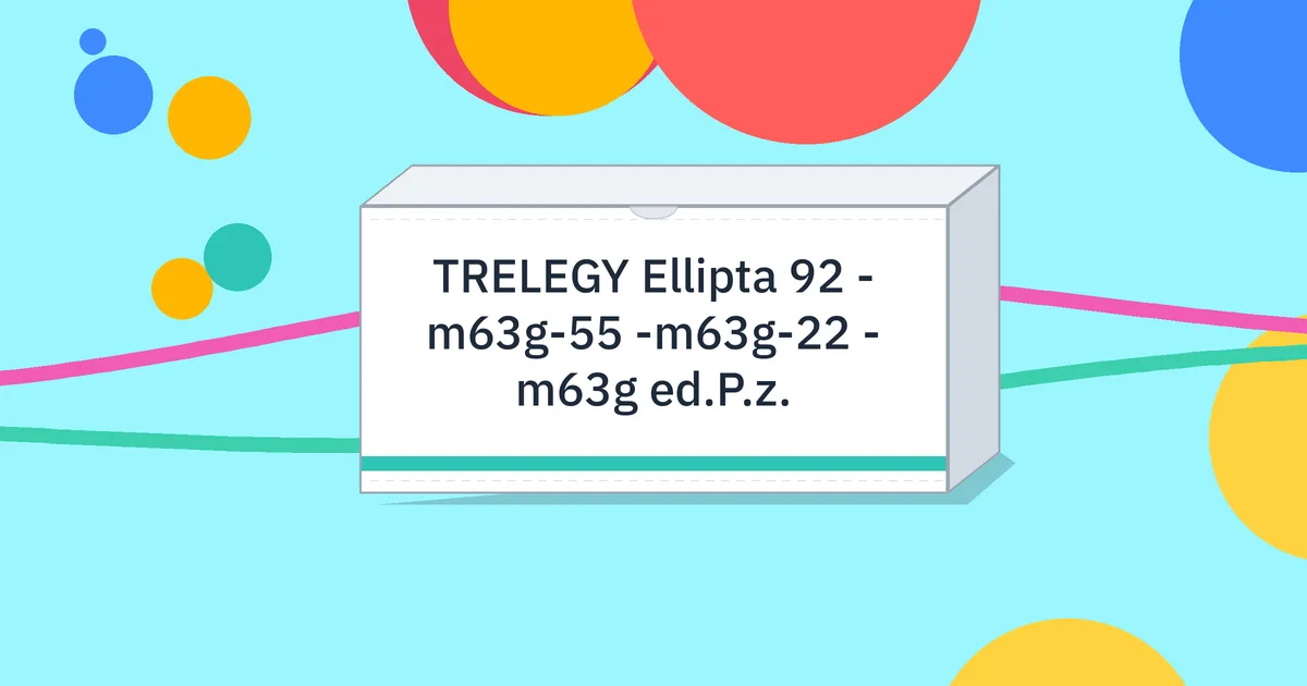 Symbolbild: Packung mit der Aufschrift TRELEGY Ellipta 92 -m63g-55 -m63g-22 -m63g ed.P.z. (PZN 19339422) – Verfügbarkeit und Bezug in Apotheken in Frankfurt am Main