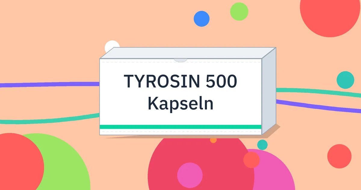 Symbolbild: Packung mit der Aufschrift TYROSIN 500 Kapseln (PZN 03494190) – Verfügbarkeit und Bezug in Apotheken in Frankfurt am Main