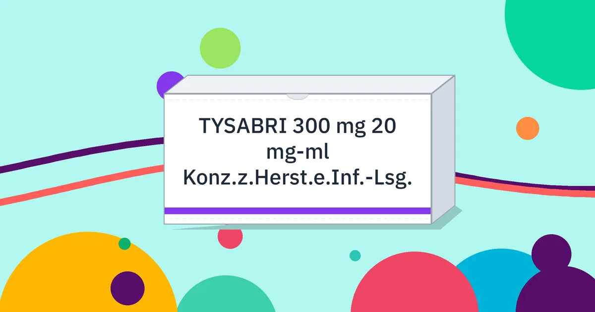 Symbolbild: Packung mit der Aufschrift TYSABRI 300 mg 20 mg-ml Konz.z.Herst.e.Inf.-Lsg. (PZN 01799620) – Verfügbarkeit und Bezug in Apotheken in Frankfurt am Main