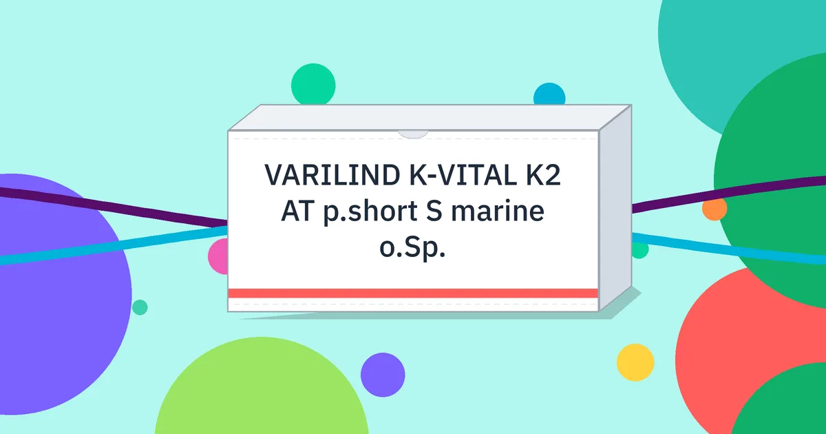 Symbolbild: Packung mit der Aufschrift VARILIND K-VITAL K2 AT p.short S marine o.Sp. (PZN 20561781) – Verfügbarkeit und Bezug in Apotheken in Frankfurt am Main