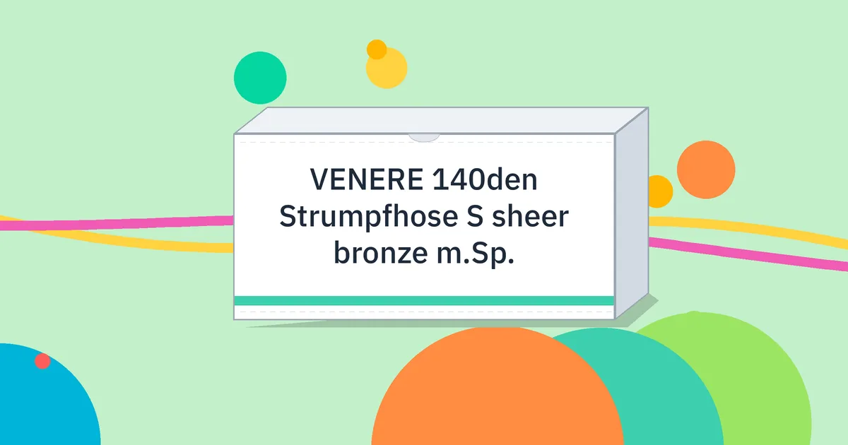 Symbolbild: Packung mit der Aufschrift VENERE 140den Strumpfhose S sheer bronze m.Sp. (PZN 16171548) – Verfügbarkeit und Bezug in Apotheken in Frankfurt am Main