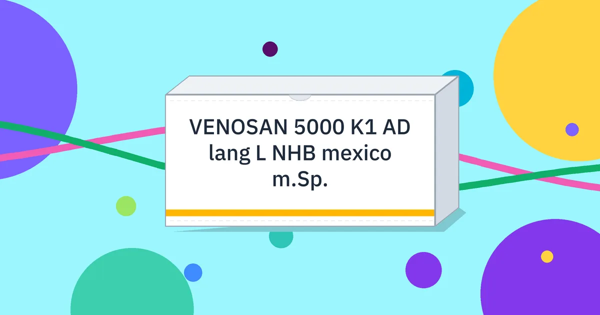 Symbolbild: Packung mit der Aufschrift VENOSAN 5000 K1 AD lang L NHB mexico m.Sp. (PZN 14429327) – Verfügbarkeit und Bezug in Apotheken in Frankfurt am Main