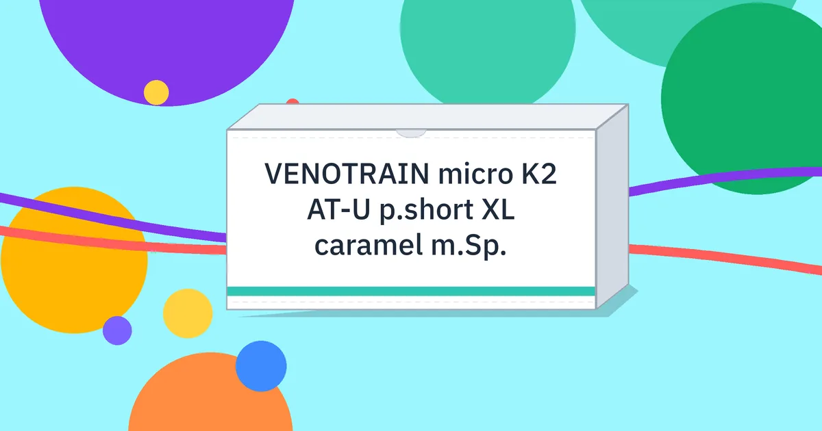 Symbolbild: Packung mit der Aufschrift VENOTRAIN micro K2 AT-U p.short XL caramel m.Sp. (PZN 00811224) – Verfügbarkeit und Bezug in Apotheken in Frankfurt am Main