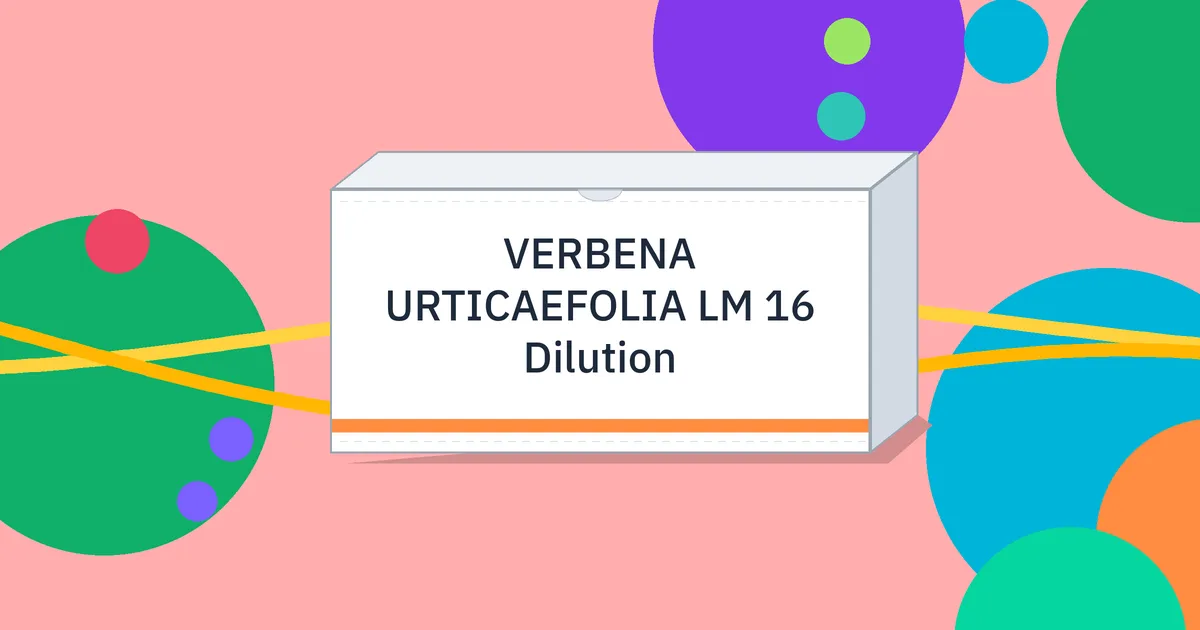 Symbolbild: Packung mit der Aufschrift VERBENA URTICAEFOLIA LM 16 Dilution (PZN 13268129) – Verfügbarkeit und Bezug in Apotheken in Frankfurt am Main