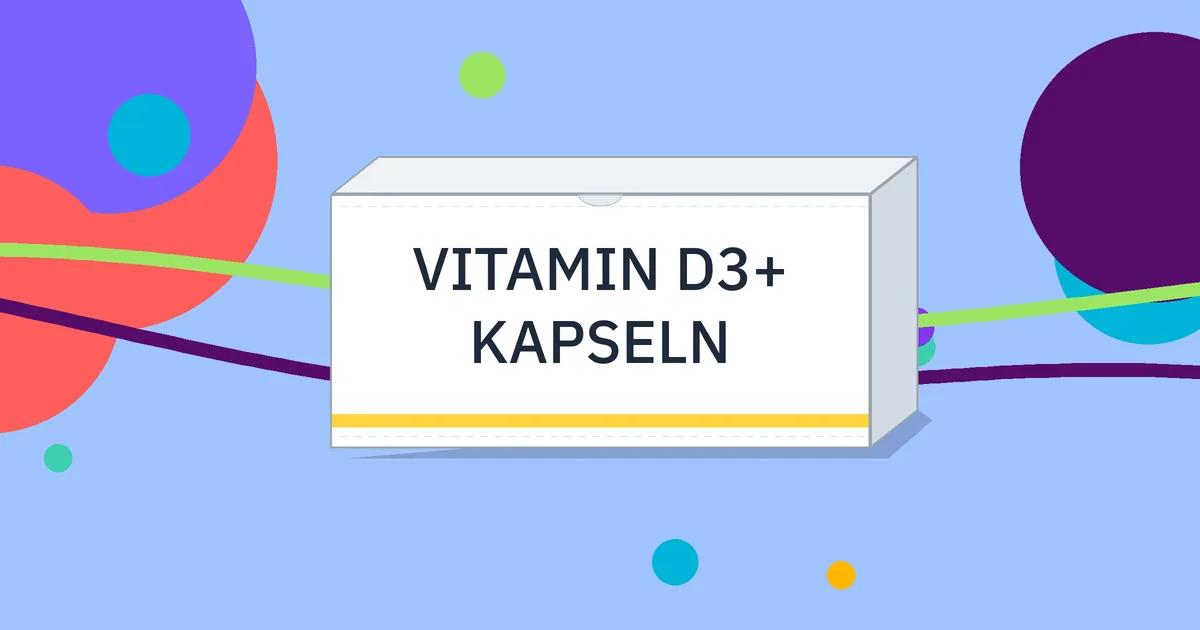 Symbolbild: Packung mit der Aufschrift VITAMIN D3+ KAPSELN (PZN 12376182) – Verfügbarkeit und Bezug in Apotheken in Frankfurt am Main