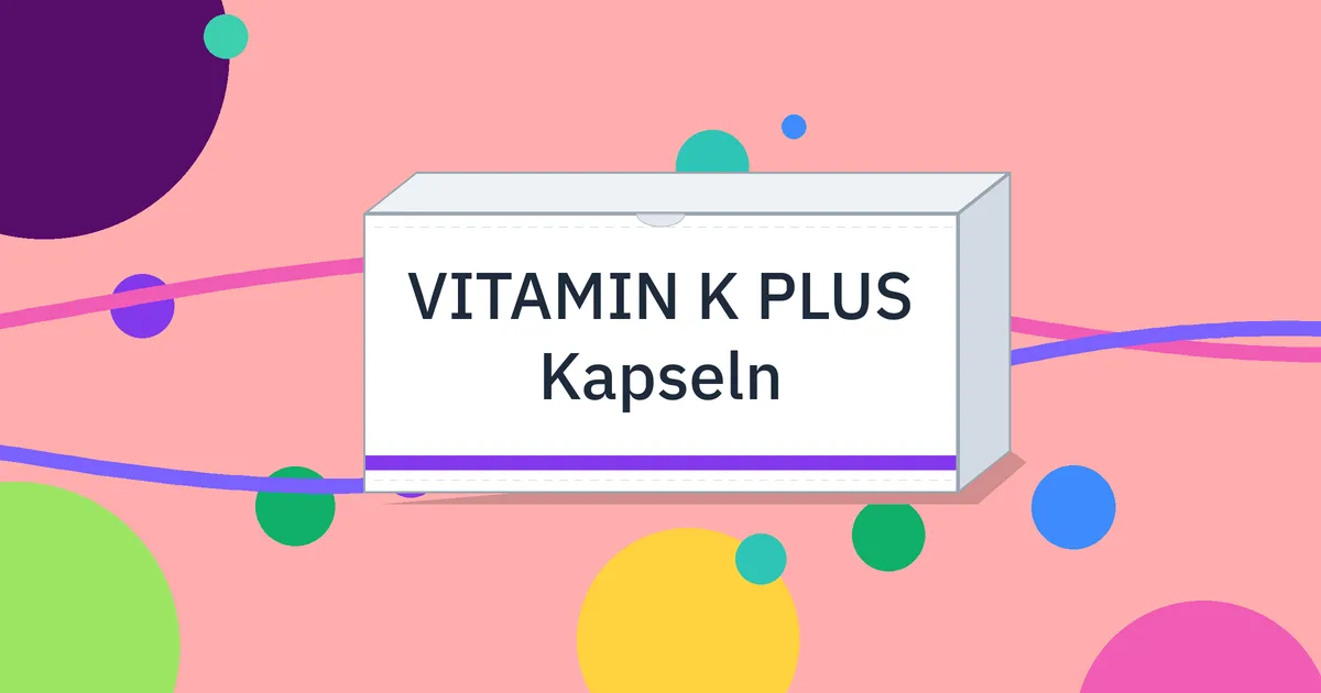 Symbolbild: Packung mit der Aufschrift VITAMIN K PLUS Kapseln (PZN 10949834) – Verfügbarkeit und Bezug in Apotheken in Frankfurt am Main
