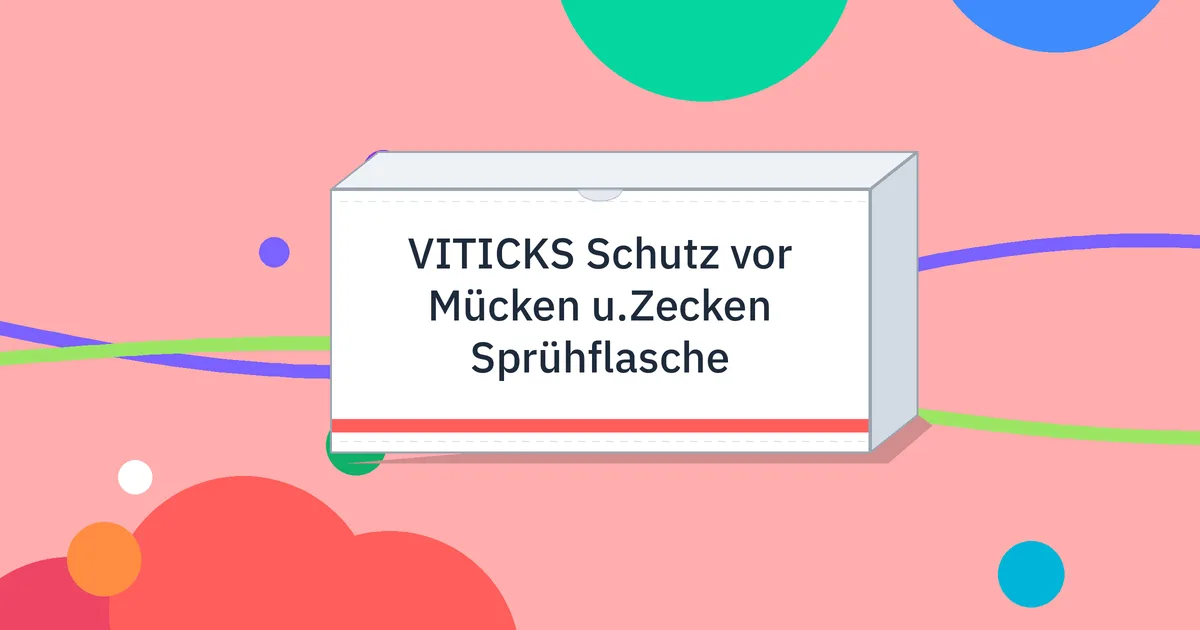 Symbolbild: Packung mit der Aufschrift VITICKS Schutz vor Mücken u.Zecken Sprühflasche (PZN 11100555) – Verfügbarkeit und Bezug in Apotheken in Frankfurt am Main