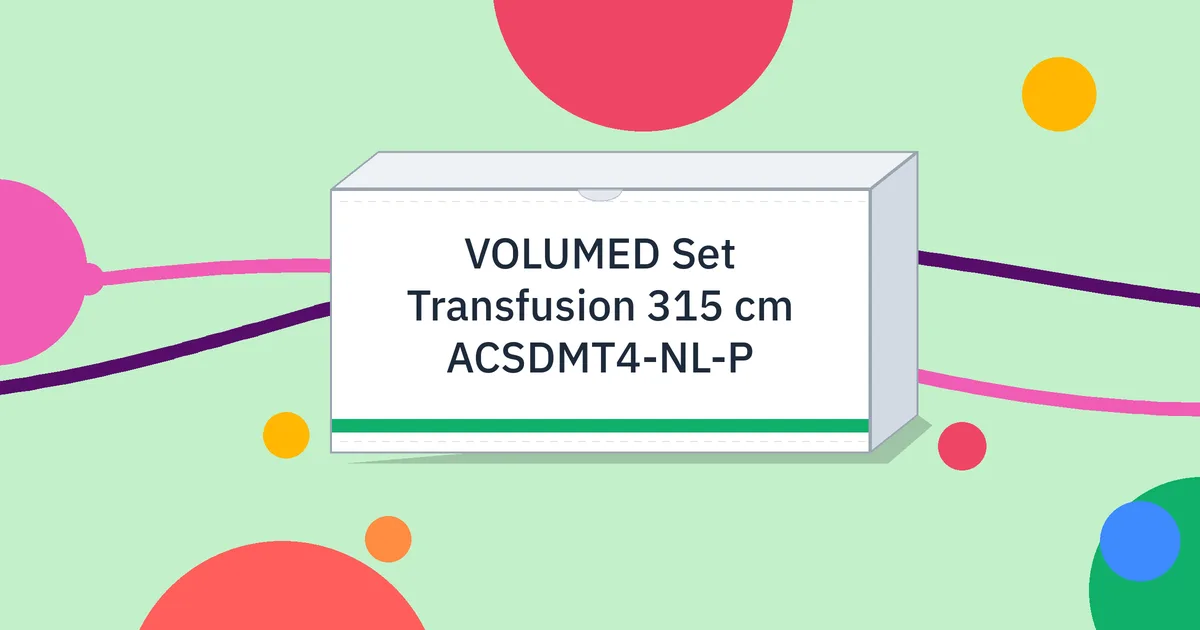 Symbolbild: Packung mit der Aufschrift VOLUMED Set Transfusion 315 cm ACSDMT4-NL-P (PZN 13475124) – Verfügbarkeit und Bezug in Apotheken in Frankfurt am Main