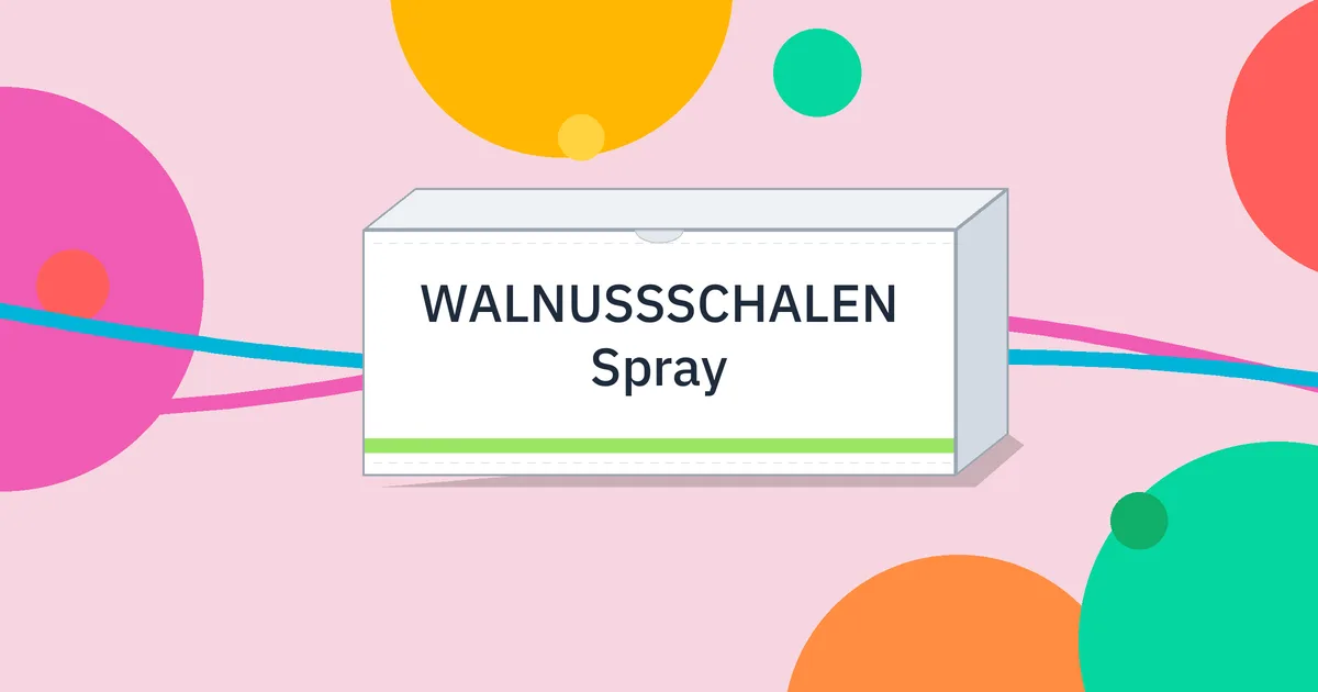 Symbolbild: Packung mit der Aufschrift WALNUSSSCHALEN Spray (PZN 19419115) – Verfügbarkeit und Bezug in Apotheken in Frankfurt am Main