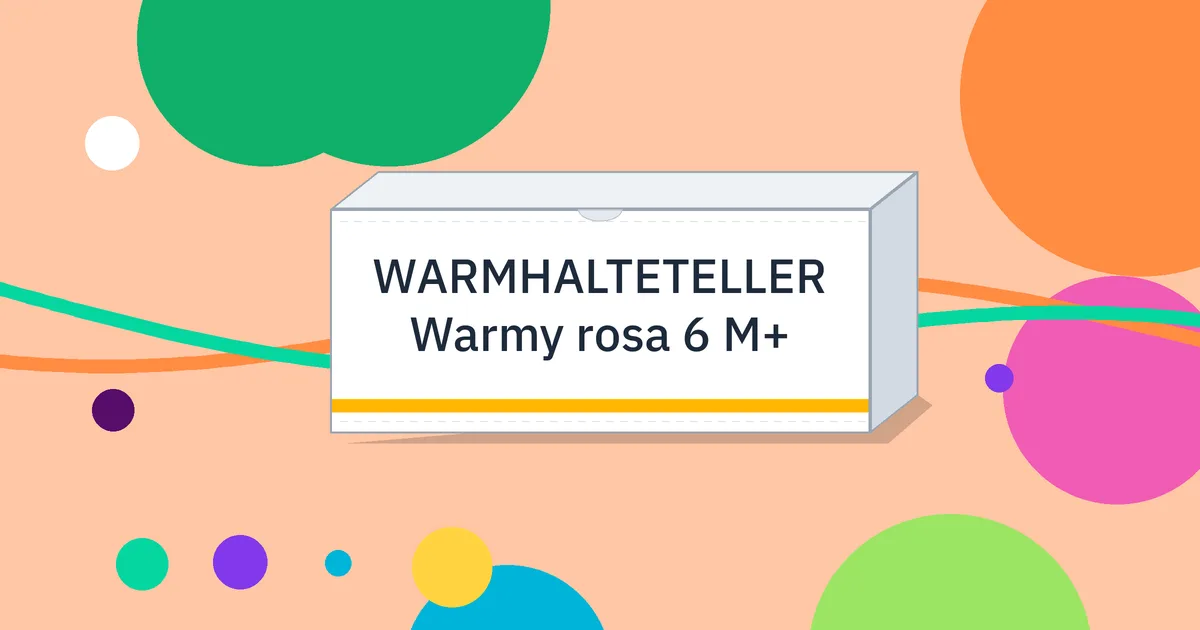 Symbolbild: Packung mit der Aufschrift WARMHALTETELLER Warmy rosa 6 M+ (PZN 19392600) – Verfügbarkeit und Bezug in Apotheken in Frankfurt am Main