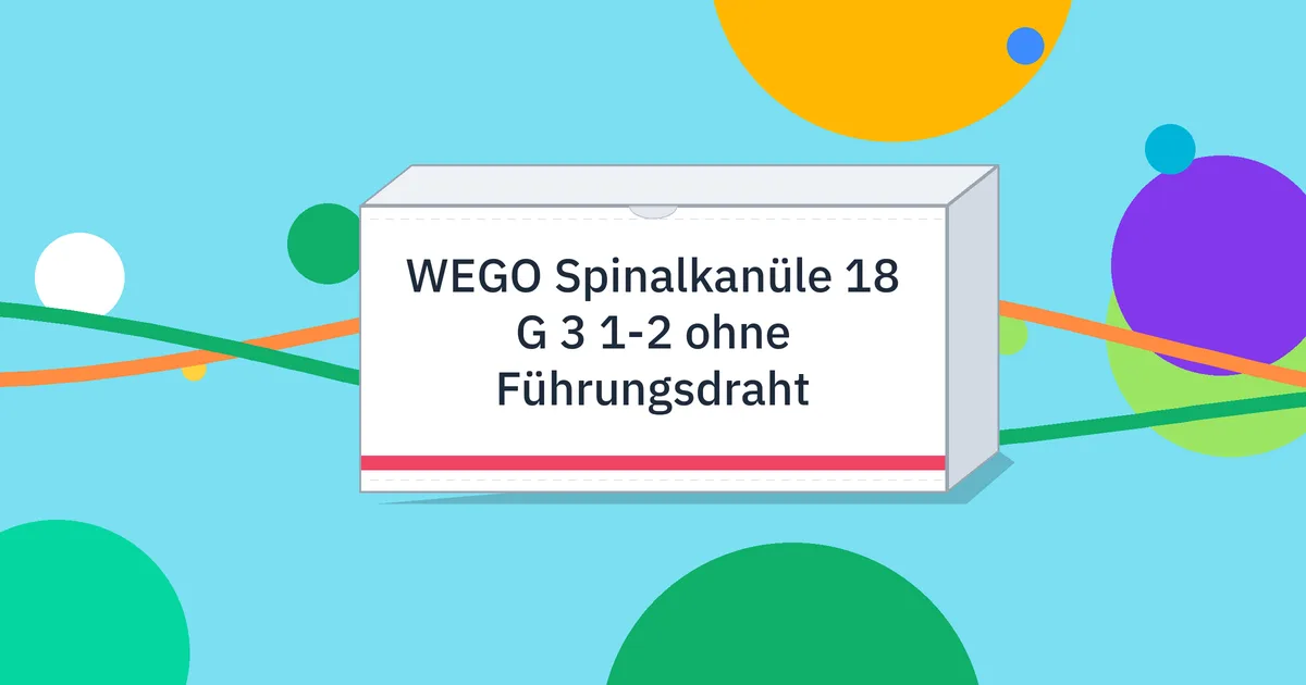 Symbolbild: Packung mit der Aufschrift WEGO Spinalkanüle 18 G 3 1-2 ohne Führungsdraht (PZN 18859941) – Verfügbarkeit und Bezug in Apotheken in Frankfurt am Main