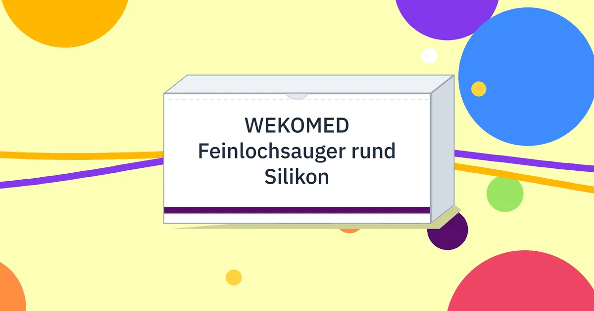 Symbolbild: Packung mit der Aufschrift WEKOMED Feinlochsauger rund Silikon (PZN 03322187) – Verfügbarkeit und Bezug in Apotheken in Frankfurt am Main