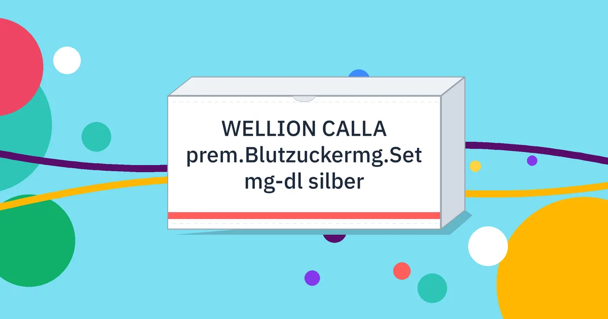 Symbolbild: Packung mit der Aufschrift WELLION CALLA prem.Blutzuckermg.Set mg-dl silber (PZN 02645994) – Verfügbarkeit und Bezug in Apotheken in Frankfurt am Main
