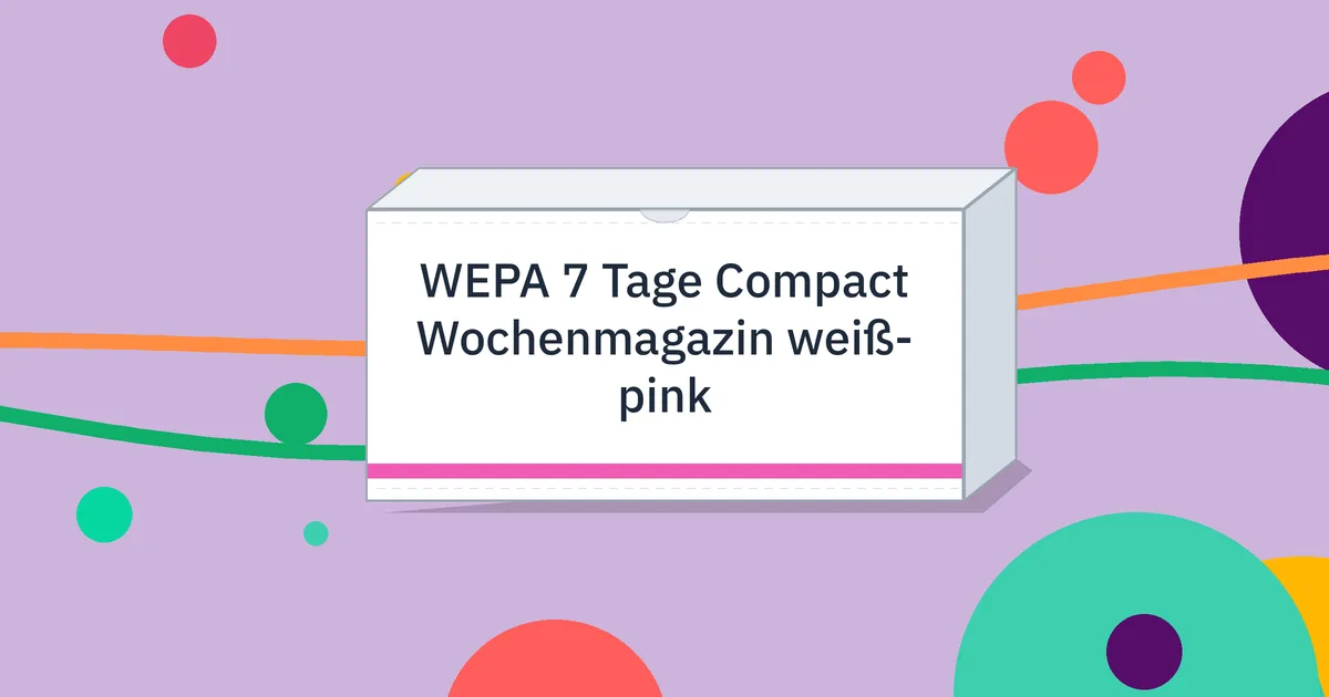 Symbolbild: Packung mit der Aufschrift WEPA 7 Tage Compact Wochenmagazin weiß-pink (PZN 18878045) – Verfügbarkeit und Bezug in Apotheken in Frankfurt am Main