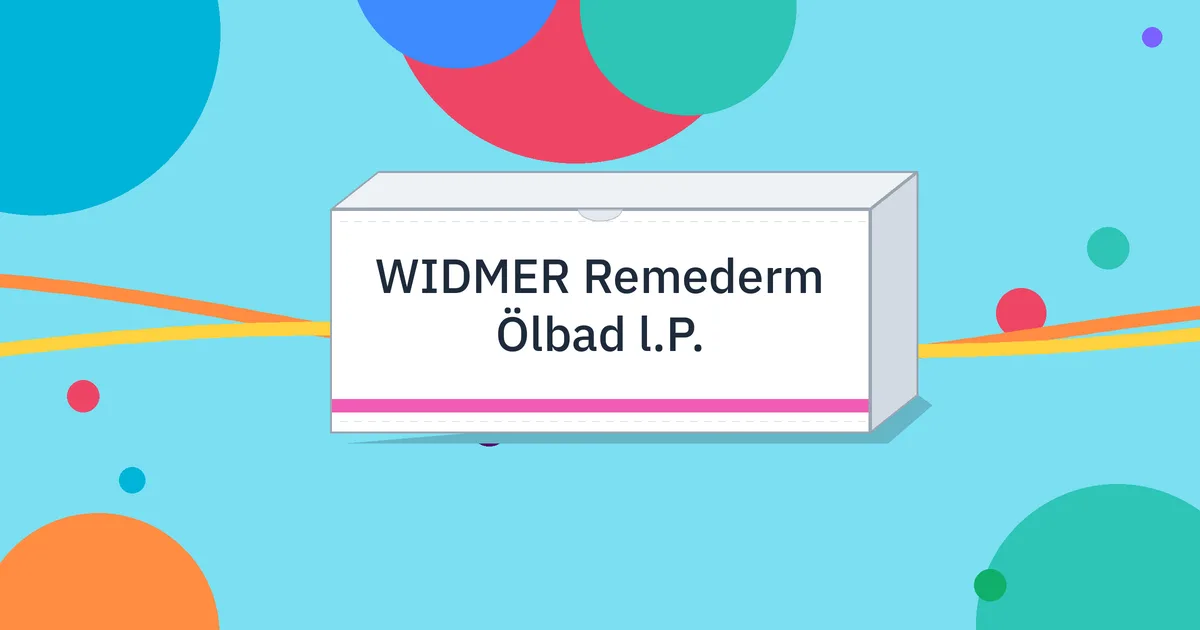 Symbolbild: Packung mit der Aufschrift WIDMER Remederm Ölbad l.P. (PZN 04958527) – Verfügbarkeit und Bezug in Apotheken in Frankfurt am Main