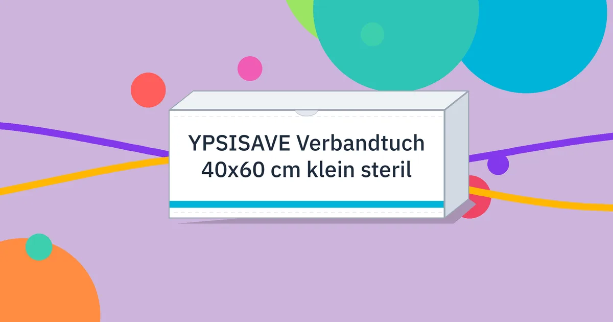Symbolbild: Packung mit der Aufschrift YPSISAVE Verbandtuch 40x60 cm klein steril (PZN 20364744) – Verfügbarkeit und Bezug in Apotheken in Frankfurt am Main